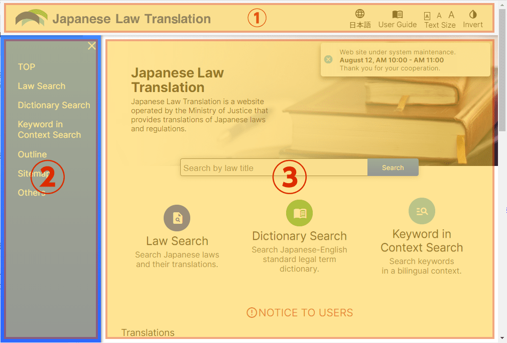 Japanese Law Translation Database System